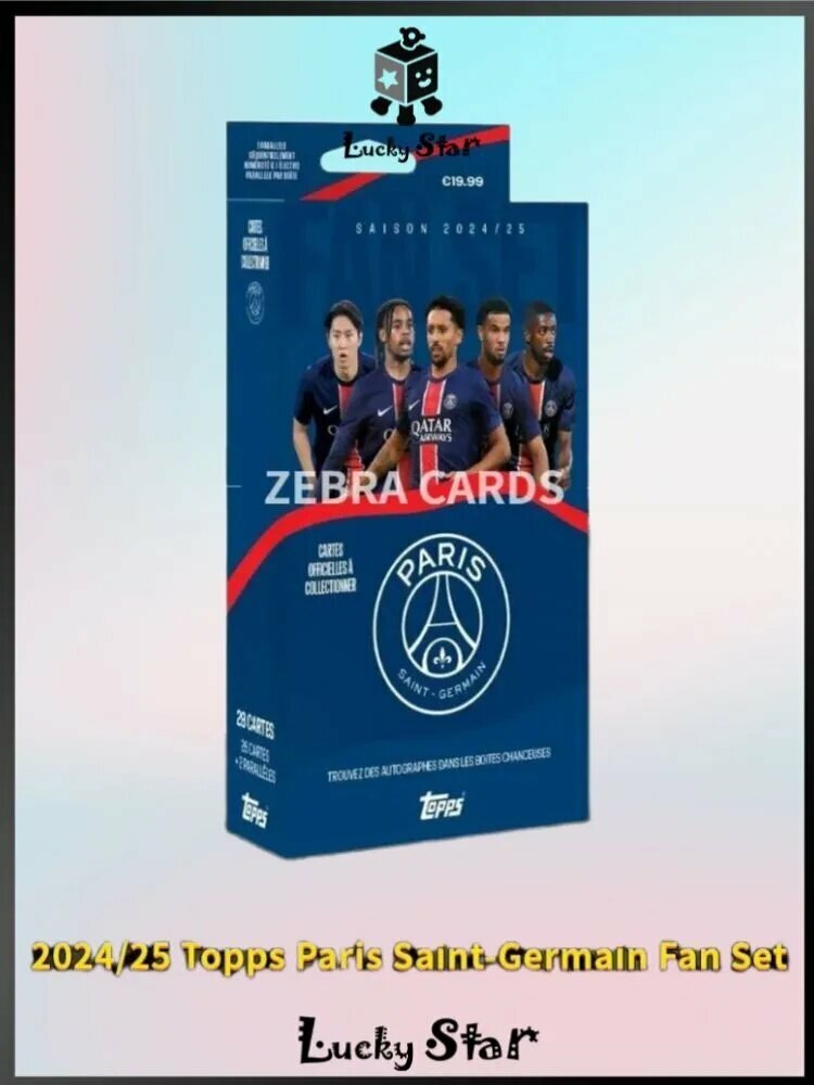 KNOW EASY-2024/25 Topps Paris Saint-Germain Fan Set Лиги чемпионов - содержит 1 упаковки (28 карточек)