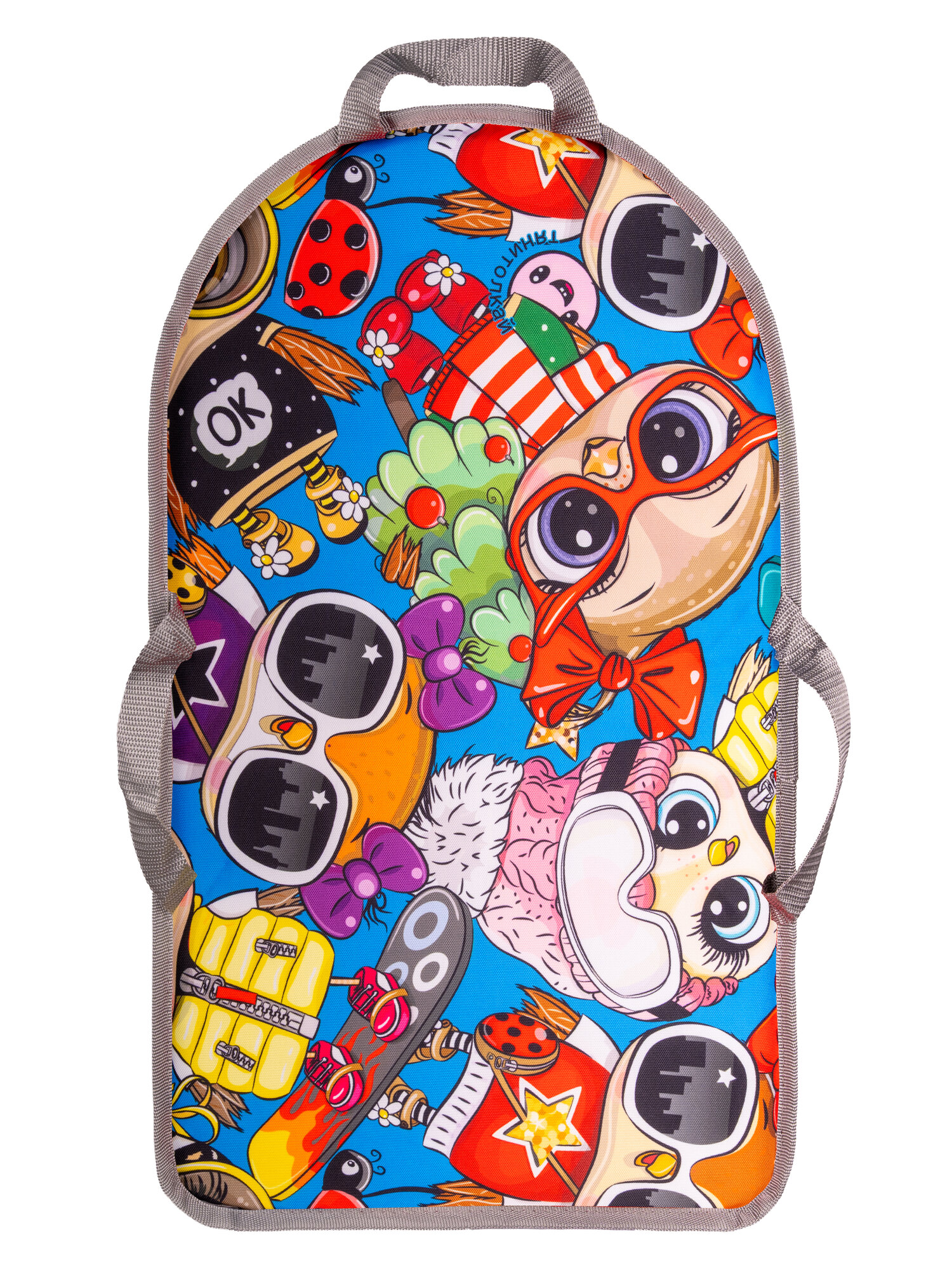 Санки ледянка детская мягкая ТяниТолкай с ручками для катания 60 см Sova голубой