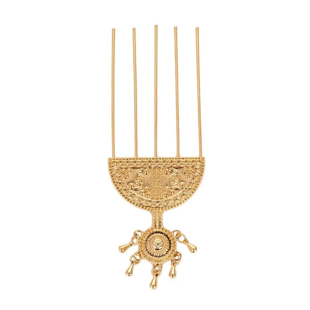 Эфиопский золотой цвет ювелирное изделие в виде заколки гребни африканская заколка для волос Эритрея Кения заколки для волос хабаша ювелирные изделия