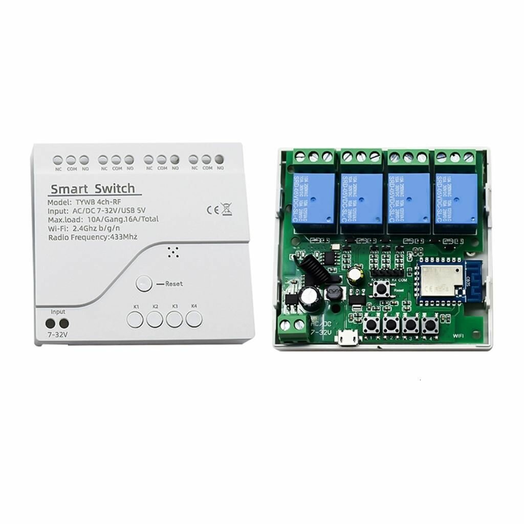 Модуль реле для ворот 4 канала с авто-блокировкой и WiFi управлением