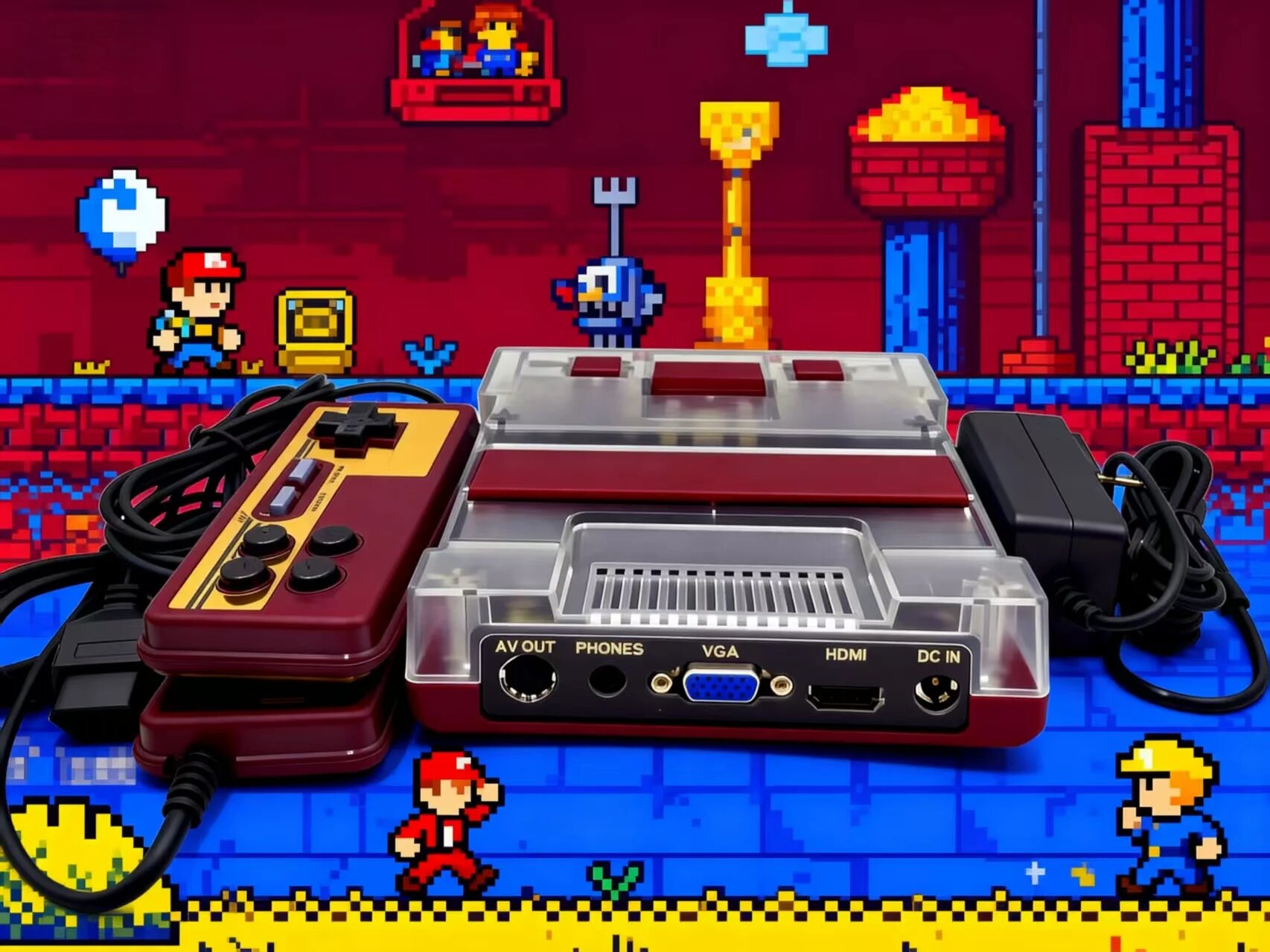 RGB FC HDMI VGA S-Video AV Famicom игровая консоль Европейская вилка (EU Plug), Transparent Original