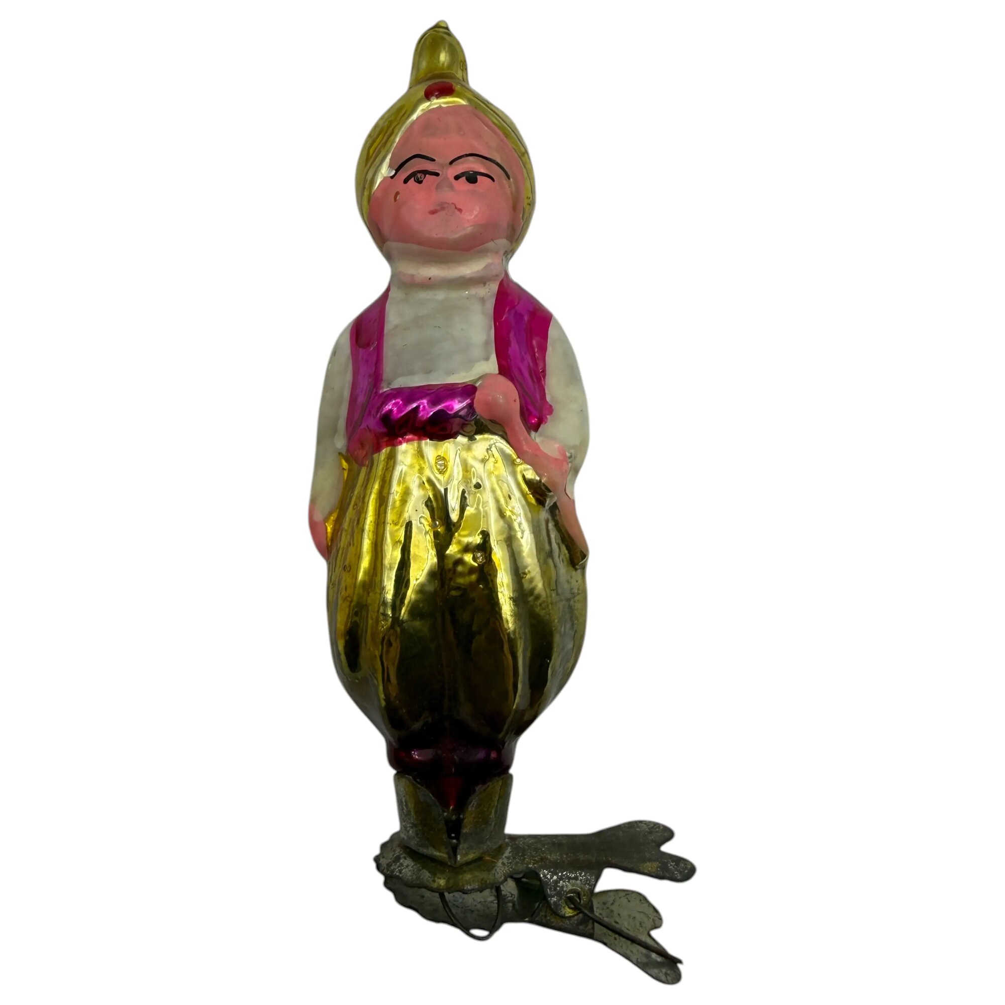 Игрушка ёлочная "Маленький Мук" (розовый) на прищепке, 10 см, 1950-1960 гг, Москва, СССР (ПР)