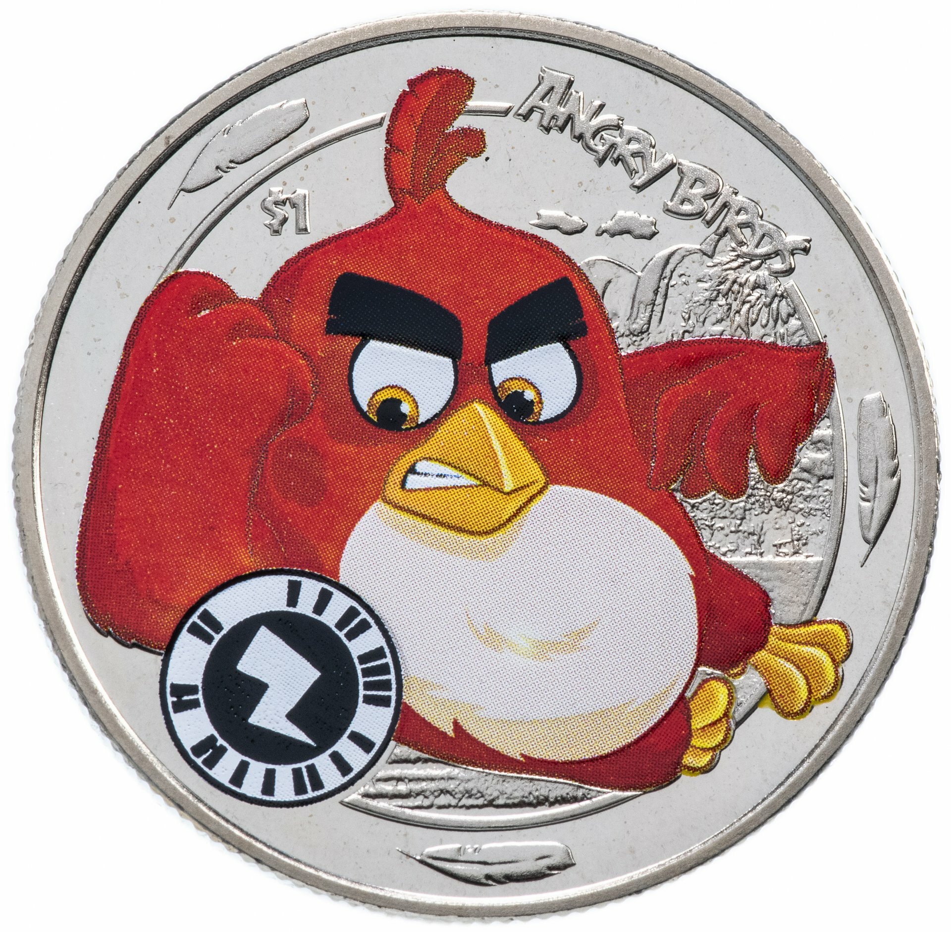 Сьерра-Леоне 1 доллар 2018 "Angry Birds - Рэд", Мельхиор медь-никель, в сохранности UNC