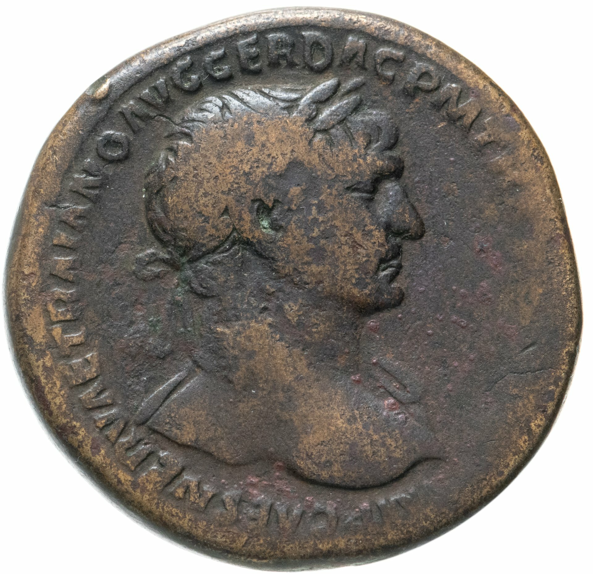 Римская Империя, Траян 98-117 годы, Сестерций Аннона, Бронза, в сохранности F-VF