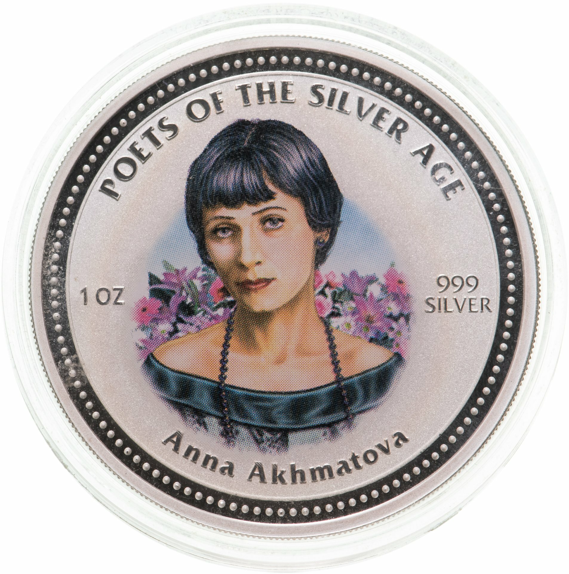 Острова Кука 2 доллара 2006 "Поэты серебряного века - Анна Ахматова", Серебро 999, в сохранности Proof