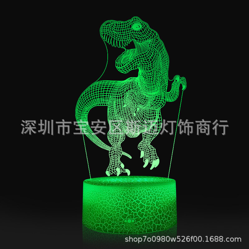 Новая серия динозавров USB ночник круглый креативный цветной с пультом управления основание LED трехмерная настольная лампа 3D визуальный свет
