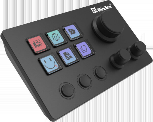 MiraBox Streamdeck N3 6-Клавишная Визуальная Клавиатура с Ротационным Кнобом - Проводная Настройка 1.5м Кабель 121г