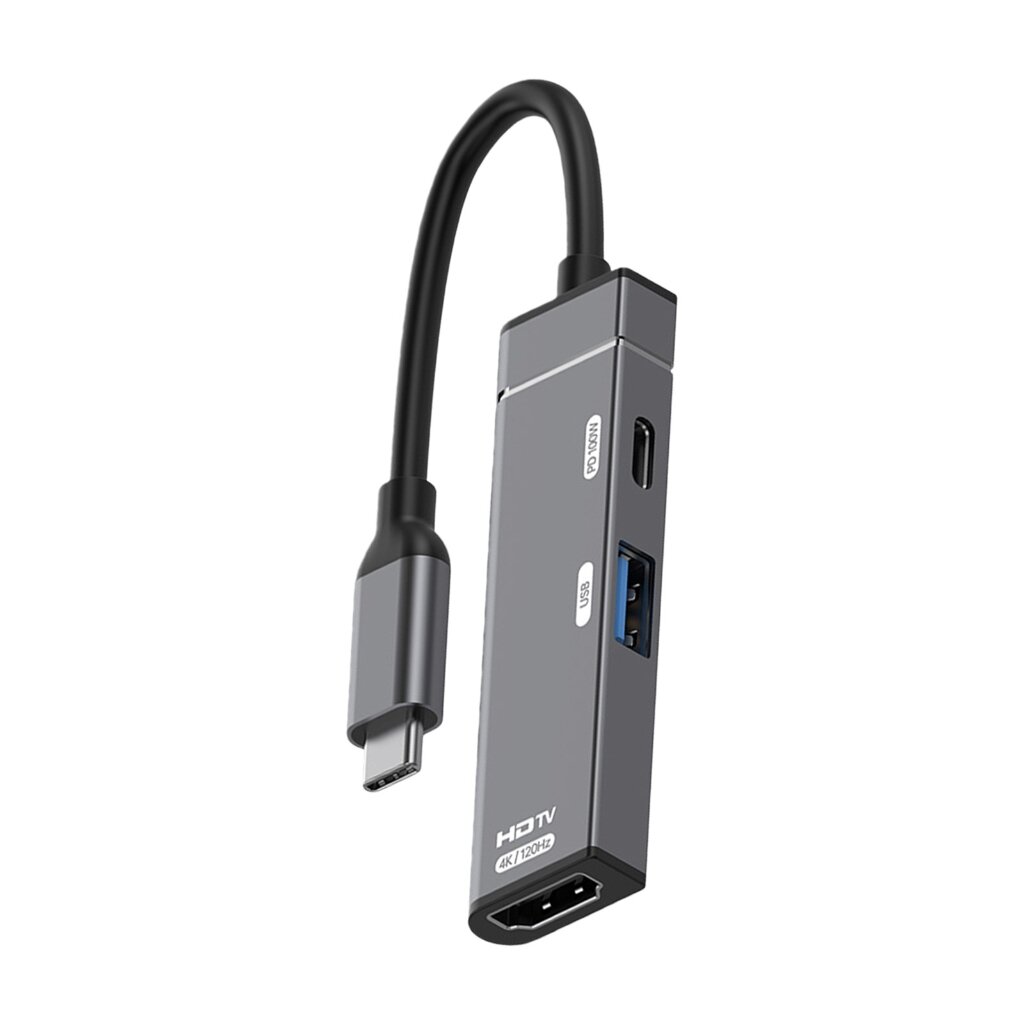 USB-C в HDMI 4K адаптер с поддержкой 120 Гц, 100 Вт PD и портом USB-A