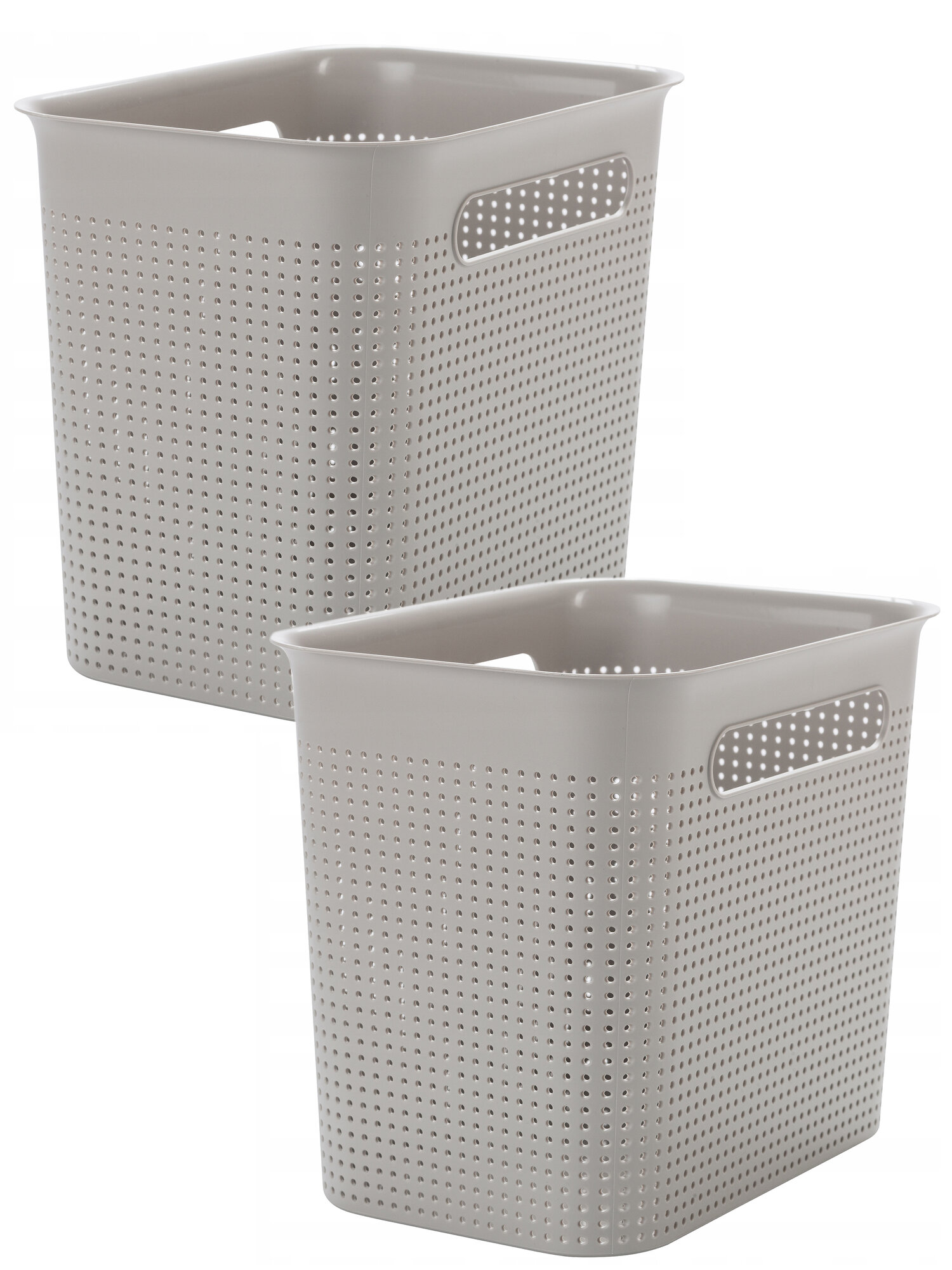 Набор корзин для хранения вещей, пластиковая, с ручками узкая, для дома, для спальни Rotho Brisen 7 л, 2 шт.