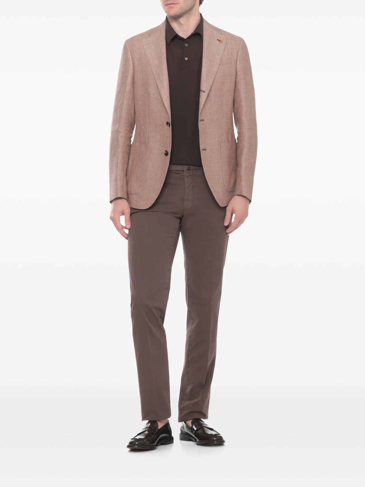 Пиджак Latorre Herringbone-pattern blazer, размер 52, коричневый — фото 1