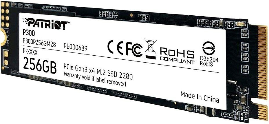 SSD Patriot P300 P300P256GM28 256 ГБ M.2 NVMe, оригинал, гарантия 1 год