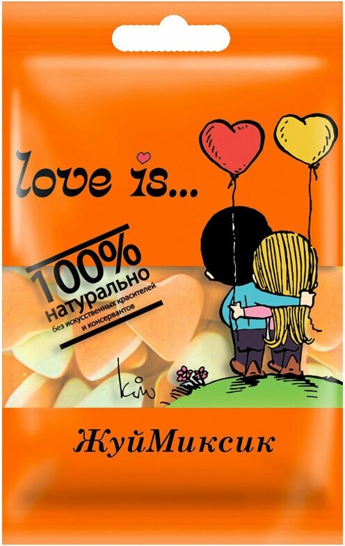 Жевательный мармелад Love is, банан-клубника, 20г, 344241