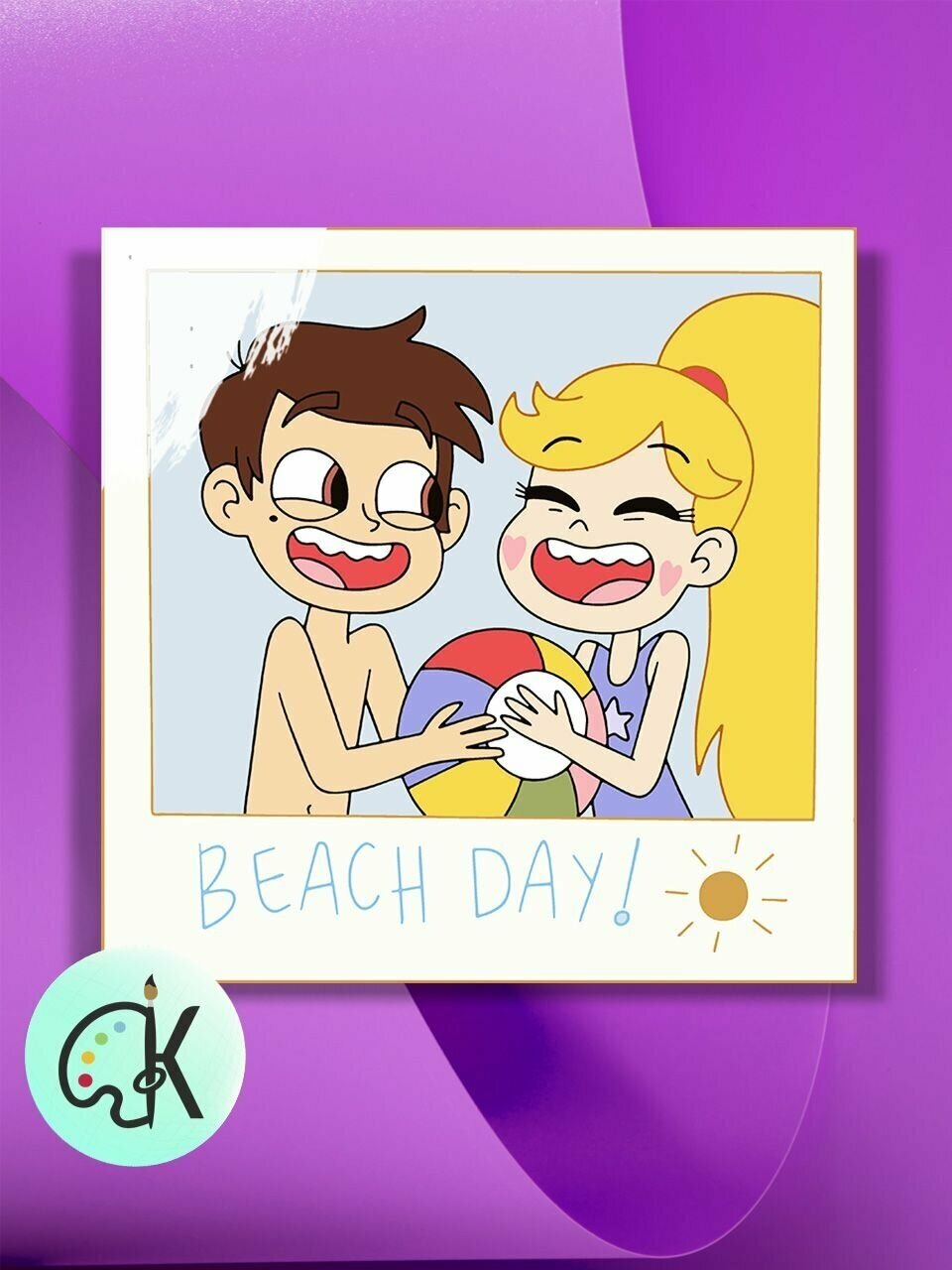 Картина по номерам на холсте Звёздная принцесса и силы зла - Звёздочка и Марко, 40 х 40 см