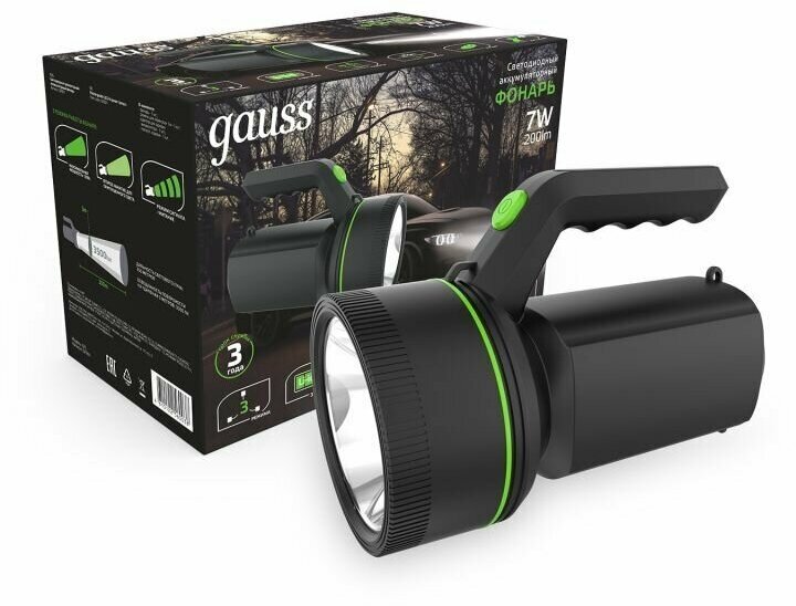 Прожекторный аккумуляторный фонарь Gauss 8W 400lm lead acid 1500mAh диммируемый LED GF603