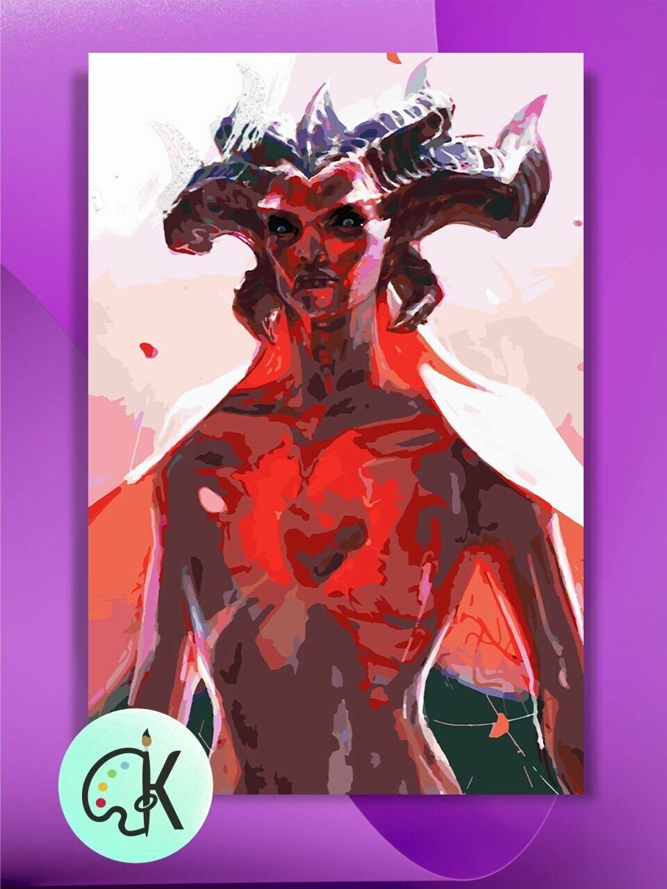 Картина по номерам на холсте Diablo 4, 40 х 60 см