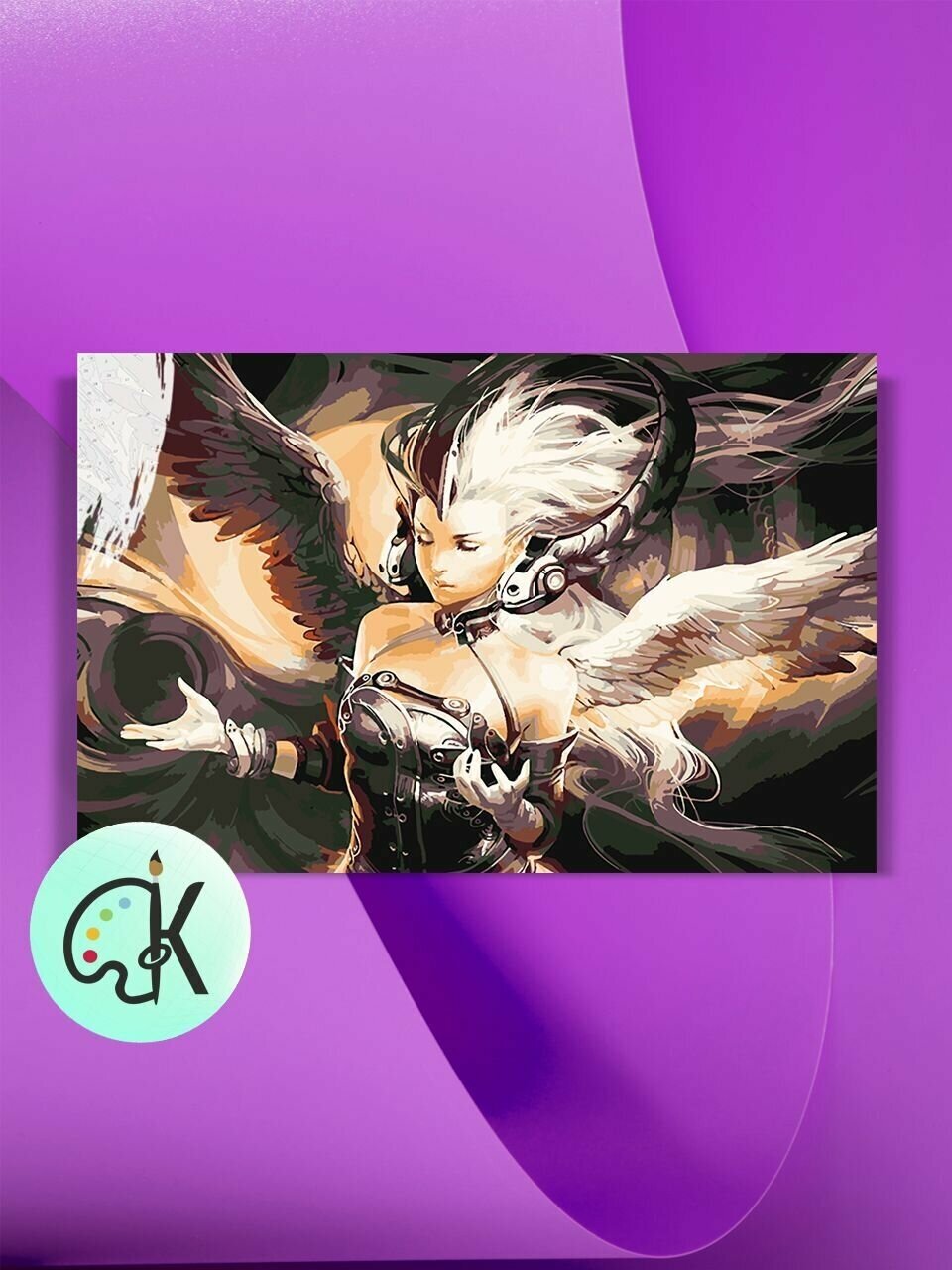 Картина по номерам на холсте Девушка ангел-демон, 40 х 60 см