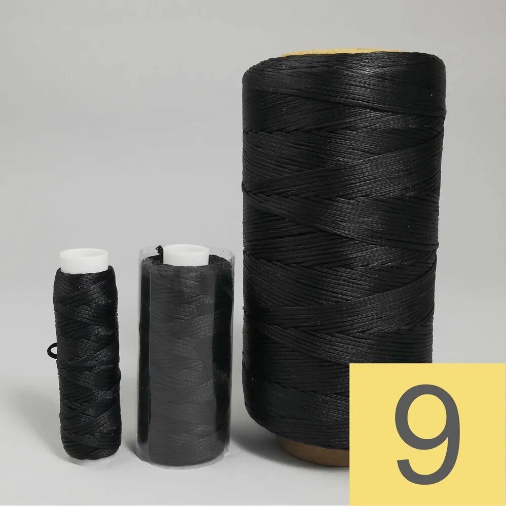 Нитки вощеные для кожи Размер: 0,8мм (D150). Намотка: 250 м цвет: черный