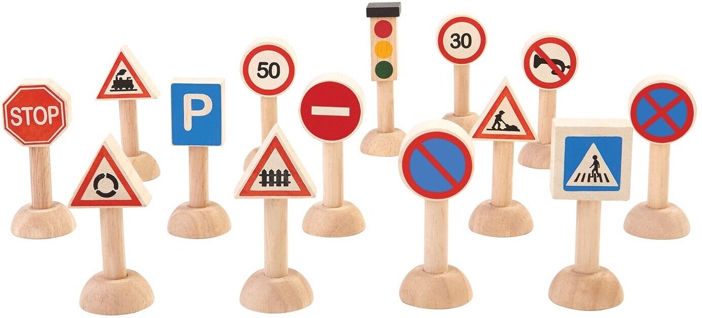 Игровой набор Plan Toys Дорожные знаки, серия PLANWORLD, арт 6203