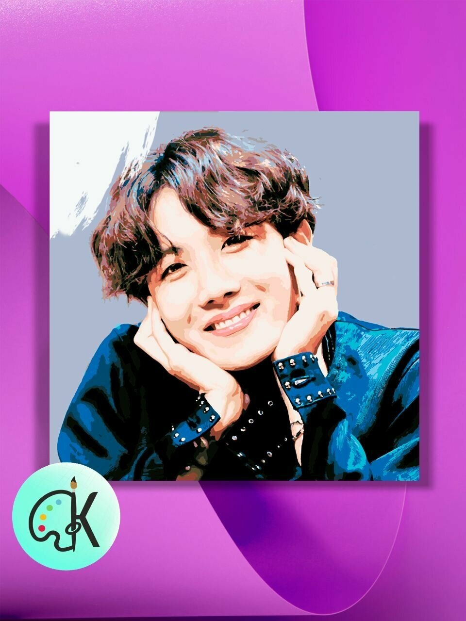 Картина по номерам на холсте BTS J-Hope Smile, 40 х 40 см
