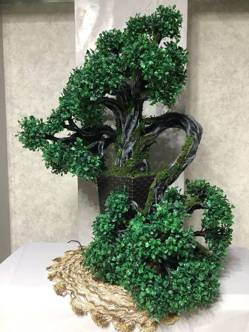 Бонсай искусственный (ручная работа), дерево, украшение для интерьера, декор