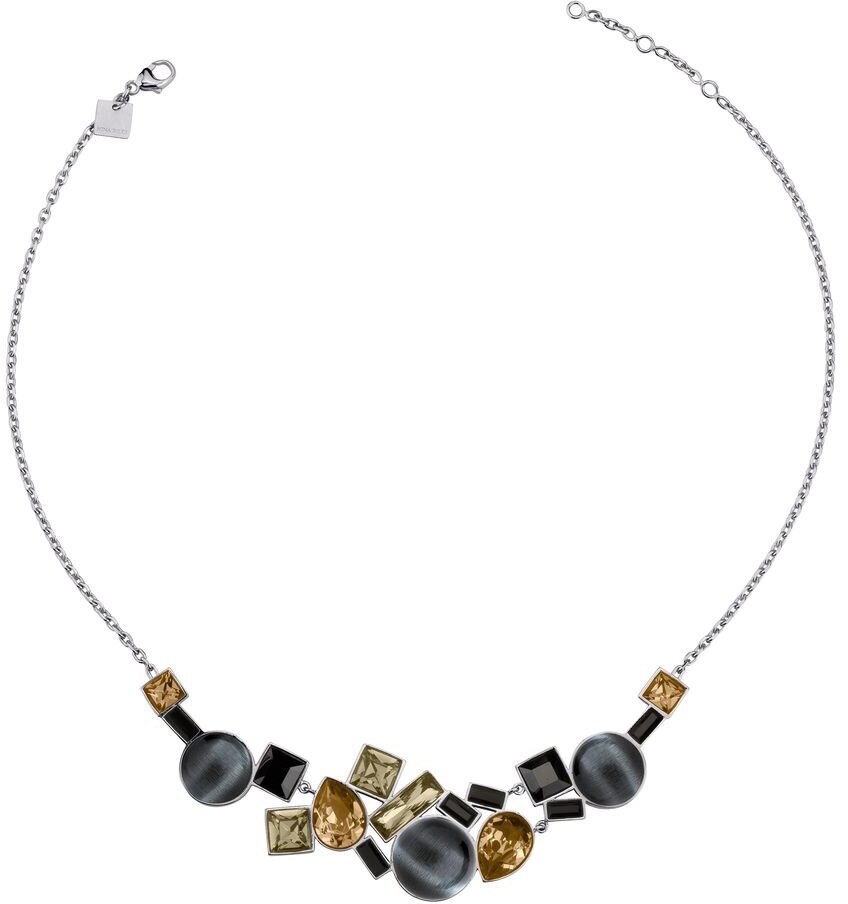 Колье, серебро, 925 проба, родирование, стекло, кошачий глаз