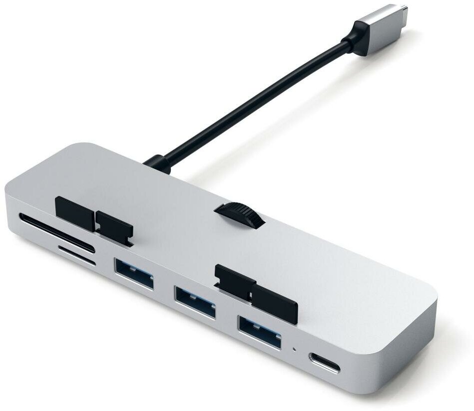 Разветвитель Satechi Aluminium Type-C "Clamp Hub Pro", 4 разъема, серебристый