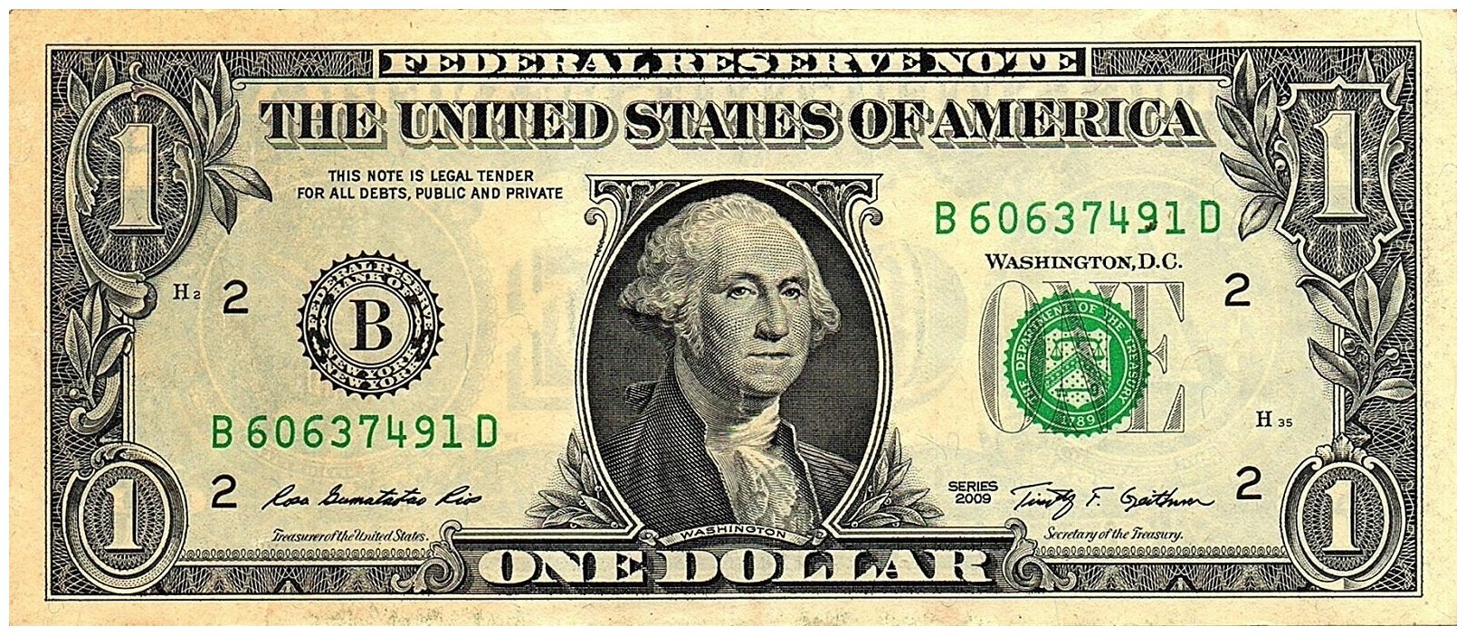 Доллар 2009 г США Нью-Йорк 7491