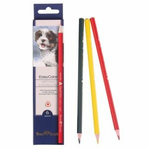 Цветные карандаши 6 цветов Easycolor, трехгранные