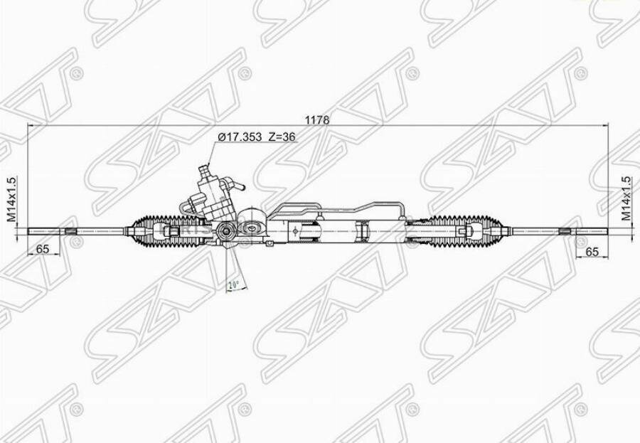 Рейка рулевая Nissan Almera 00-06 левD SAT ST-49001-5M406 | цена за 1 шт