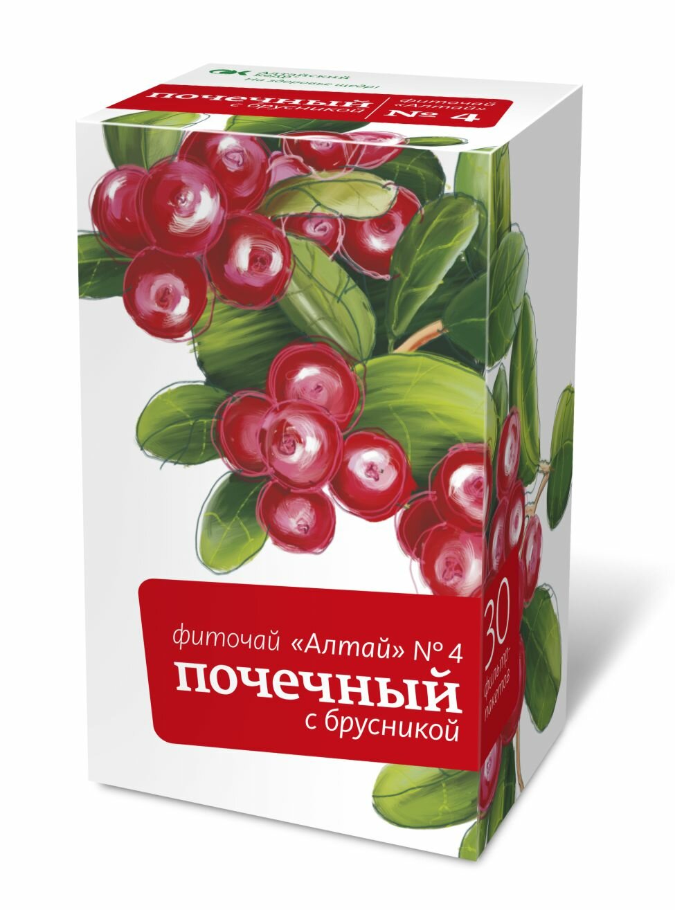 Фиточай Алтай № 4 Почечный. С брусникой, 30 фильтр-пакетов по 2,0 г
