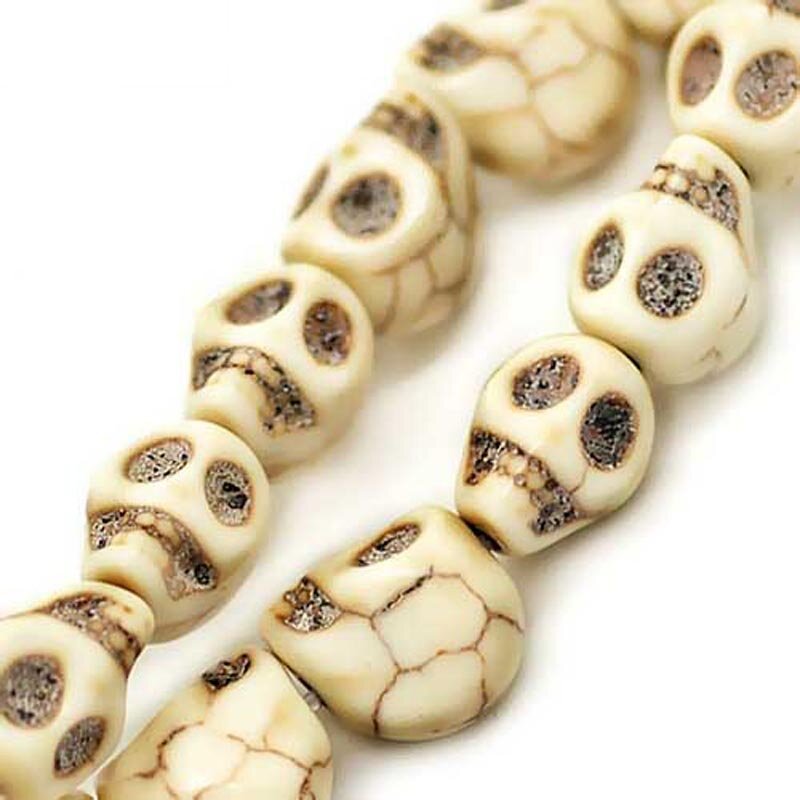 Натуральная бусина Говлит цвет слоновой кости 0006593 череп 13x12x10 мм, цена за 10 шт.