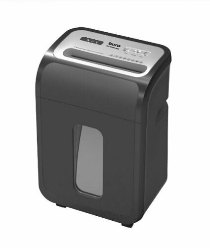 Уничтожитель бумаг Buro Office BU-S1501-8M OS1501-8M черный (секр. P-5)/фрагменты/8лист./20лтр./пл. карты/скрепки