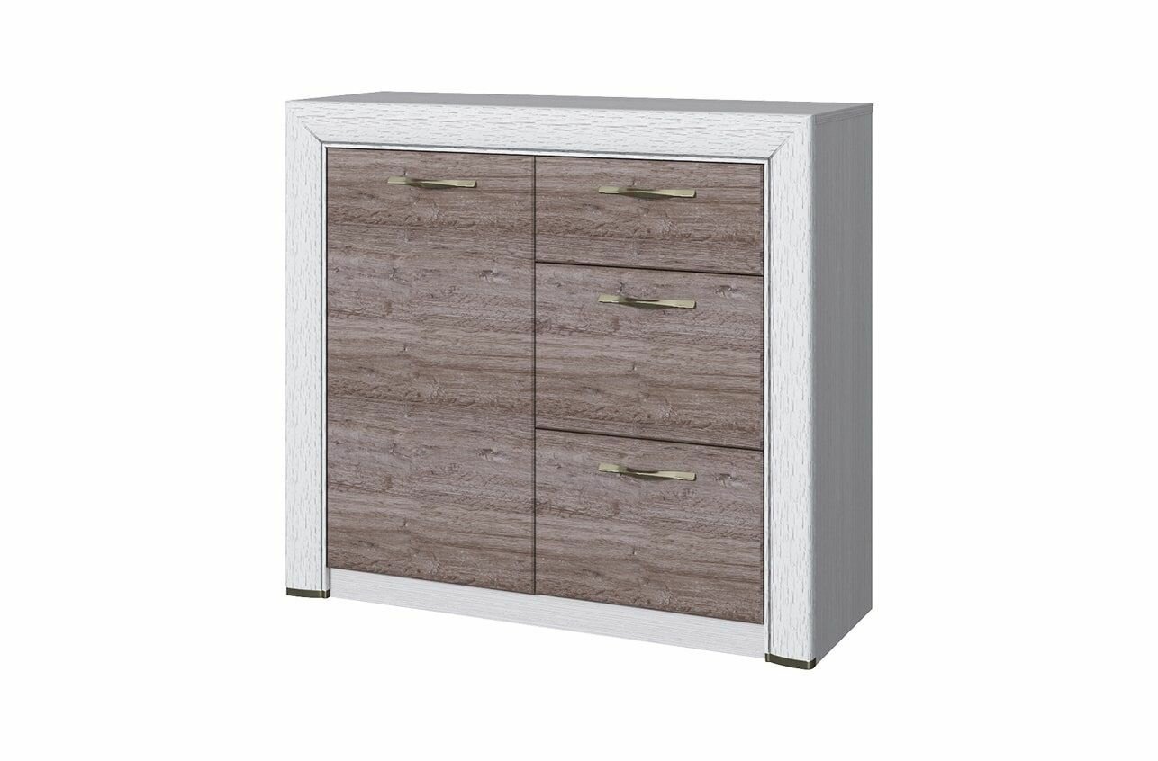 Тумба Anrex OLIVIA 1D3S, 87 x 36.3 x 96 см, цвет: вудлайн крем/дуб анкона