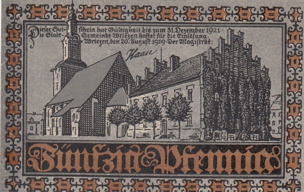 Германия (Веймарская Республика) Врицен 50 пфеннигов 1919 г. (2)