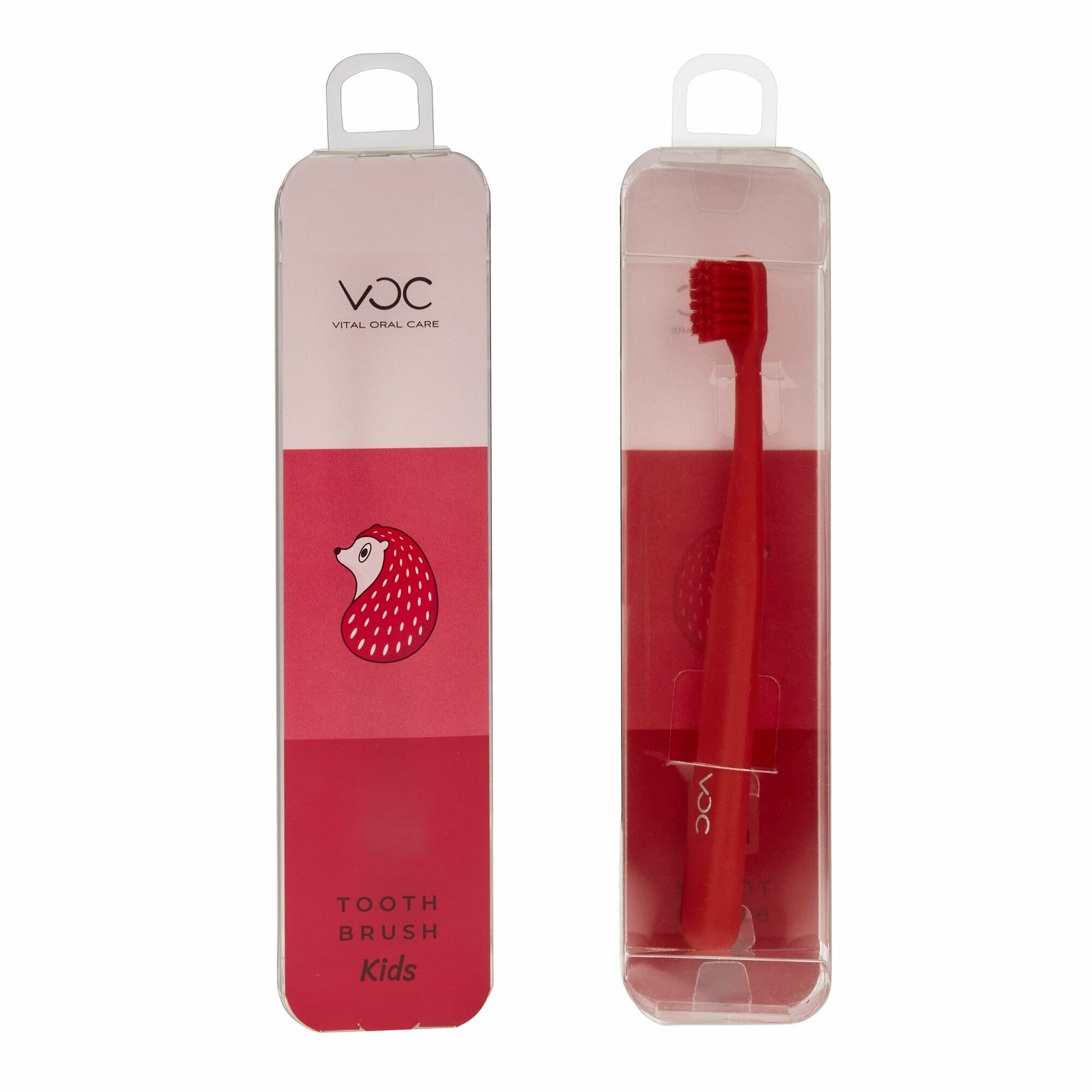 Зубная щетка детская VOC Kids мягкая 2600 щетинок высотой 9мм для ежедневного применения, красная