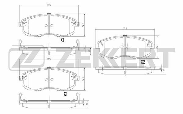 Колодки торм. диск. передн. Suzuki SX4 (GYA, GYB, EYA, EYB, GY) 06-, Nissan Juke (F15) 10-, Teana (J31, J32) 04-, Tiida (SC11X, C11X) 07-