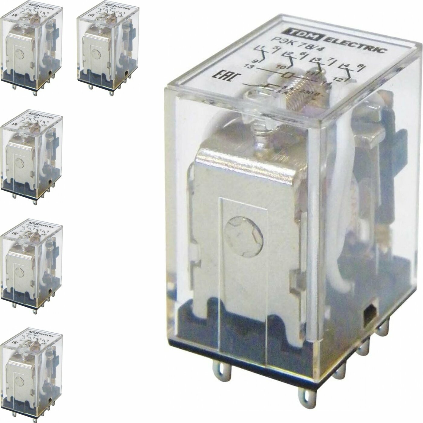 Реле промежуточное TDM Electric РЭК78/4 3А 220В AC 4ПК (комплект из 5 шт.)