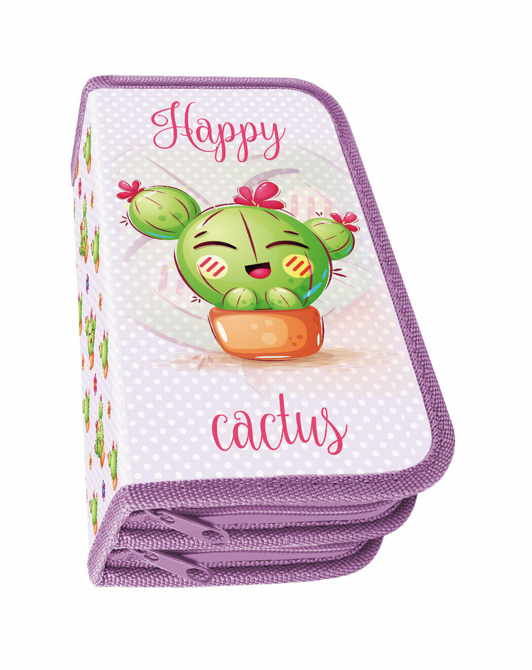 Пенал Пчелка двухсекционный большой ПО-09, HAPPY CACTUS 2023