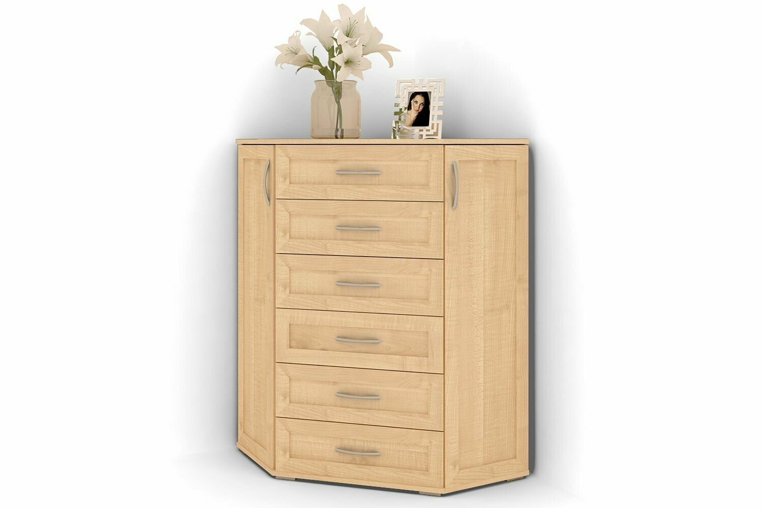 Комод Атос 6М клен танзау, рамка квадро