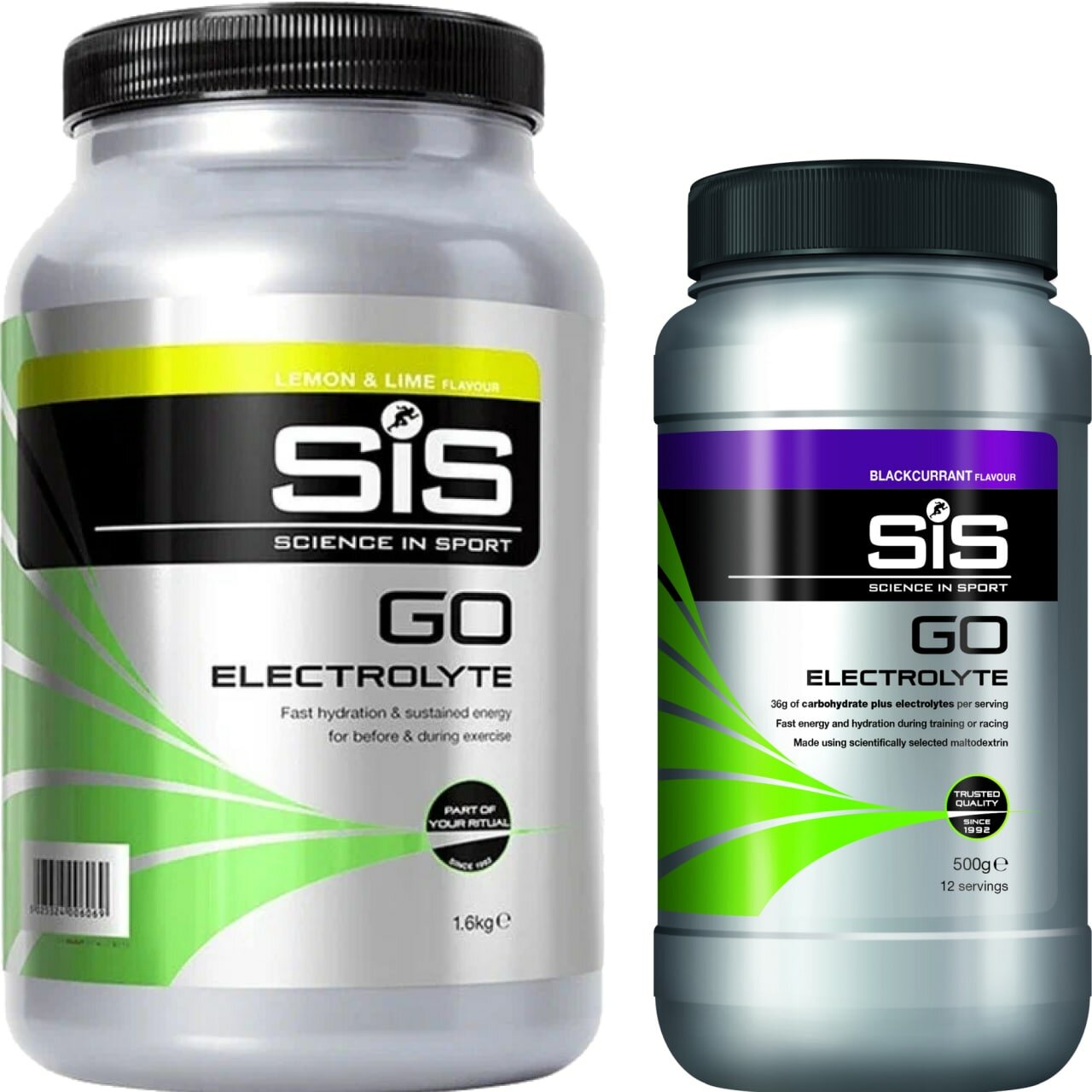 Изотоник SCIENCE IN SPORT (SiS) GO Electrolyte Powder 1x500 г, 1x1600 г, Лимон-Лайм, Черная смородина