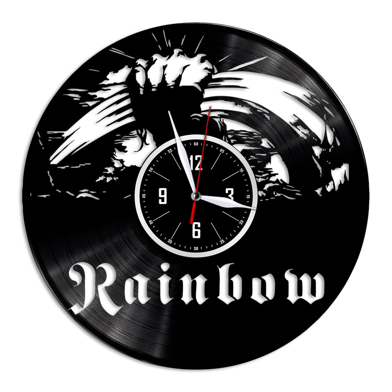 Rainbow - настенные часы из виниловой пластинки