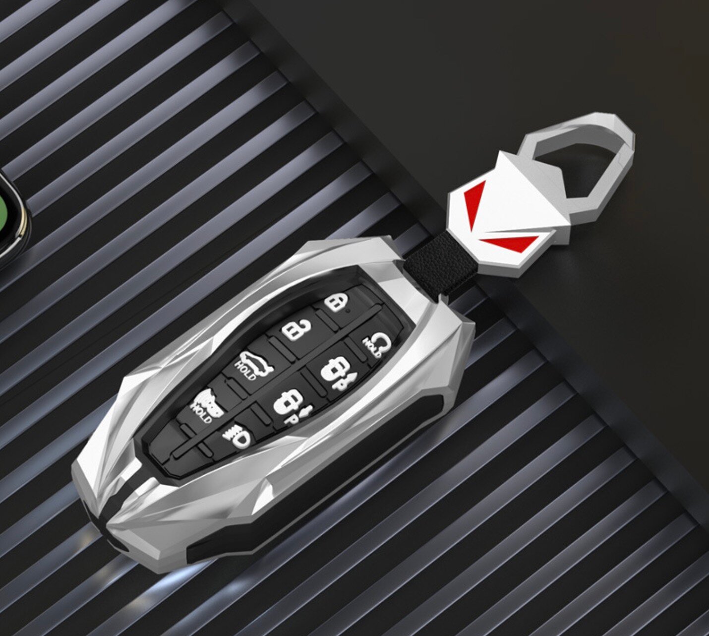 Чехол MyPads M-232954, для смарт-ключа Genesis G70/G70S/GV70/G80/GV80/G90, серебристый