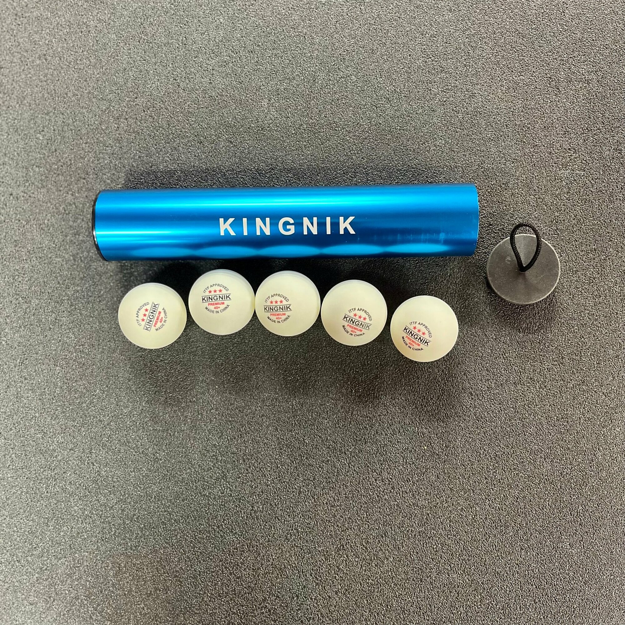 Алюминиевый роллер для мячей настольного тенниса KINGNIK (синий)