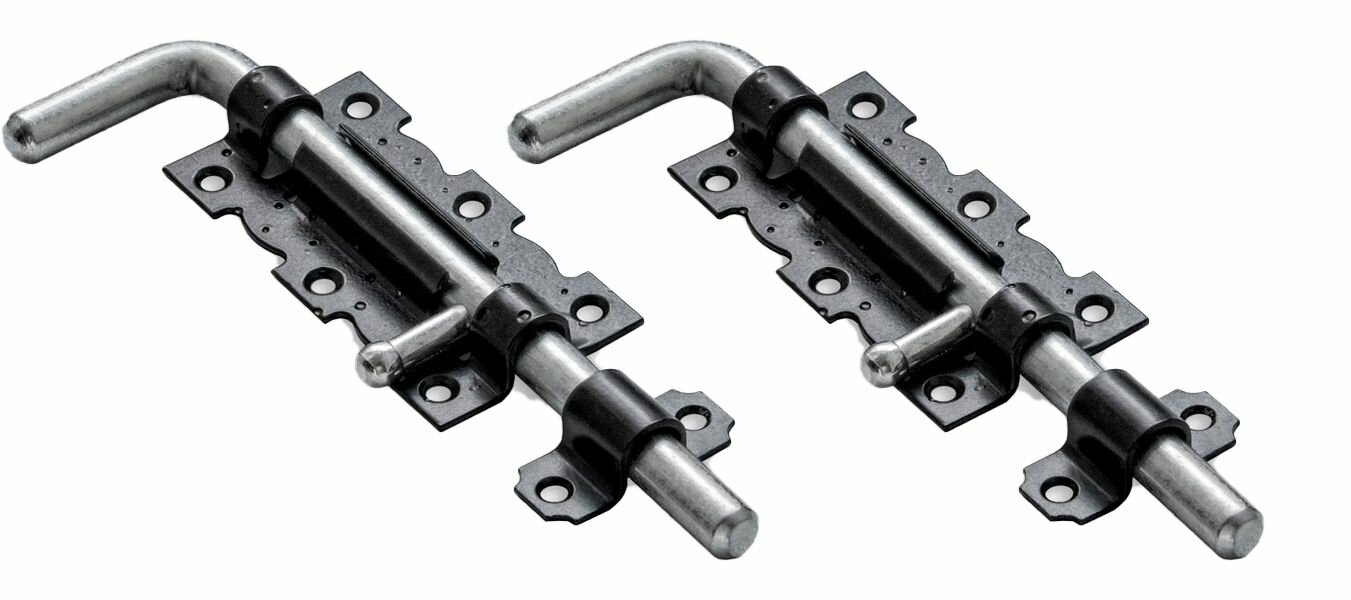 Задвижка дверная ноэз ЗД-110-Гб-SL черный матовый/цинк (комплект 2 штуки)