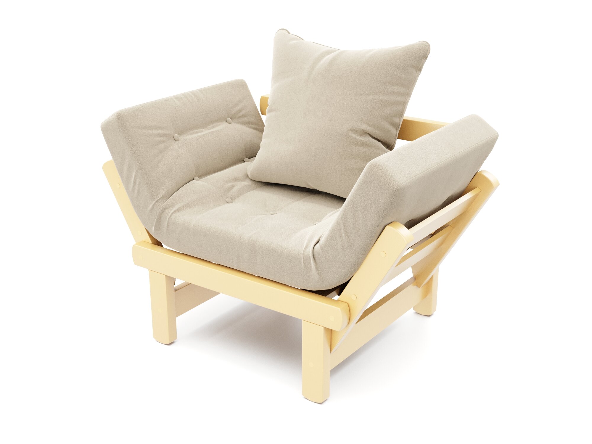 Кресло Soft Element Эльф, массив дерева, бежевый-желтый, в гостиную