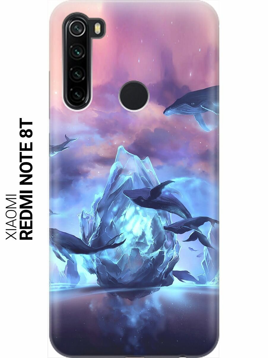 Силиконовый чехол на Xiaomi Redmi Note 8T, Сяоми Редми Ноут 8Т с принтом "Фантазия кита"
