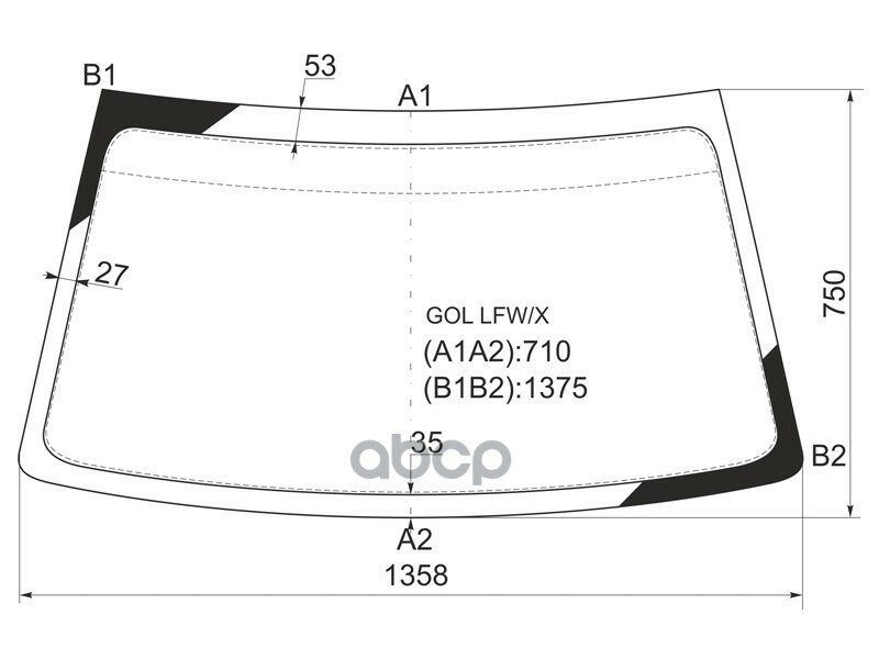 Стекло лобовое Volkswagen Pointer 04-06 XYG арт. GOL LFW/X