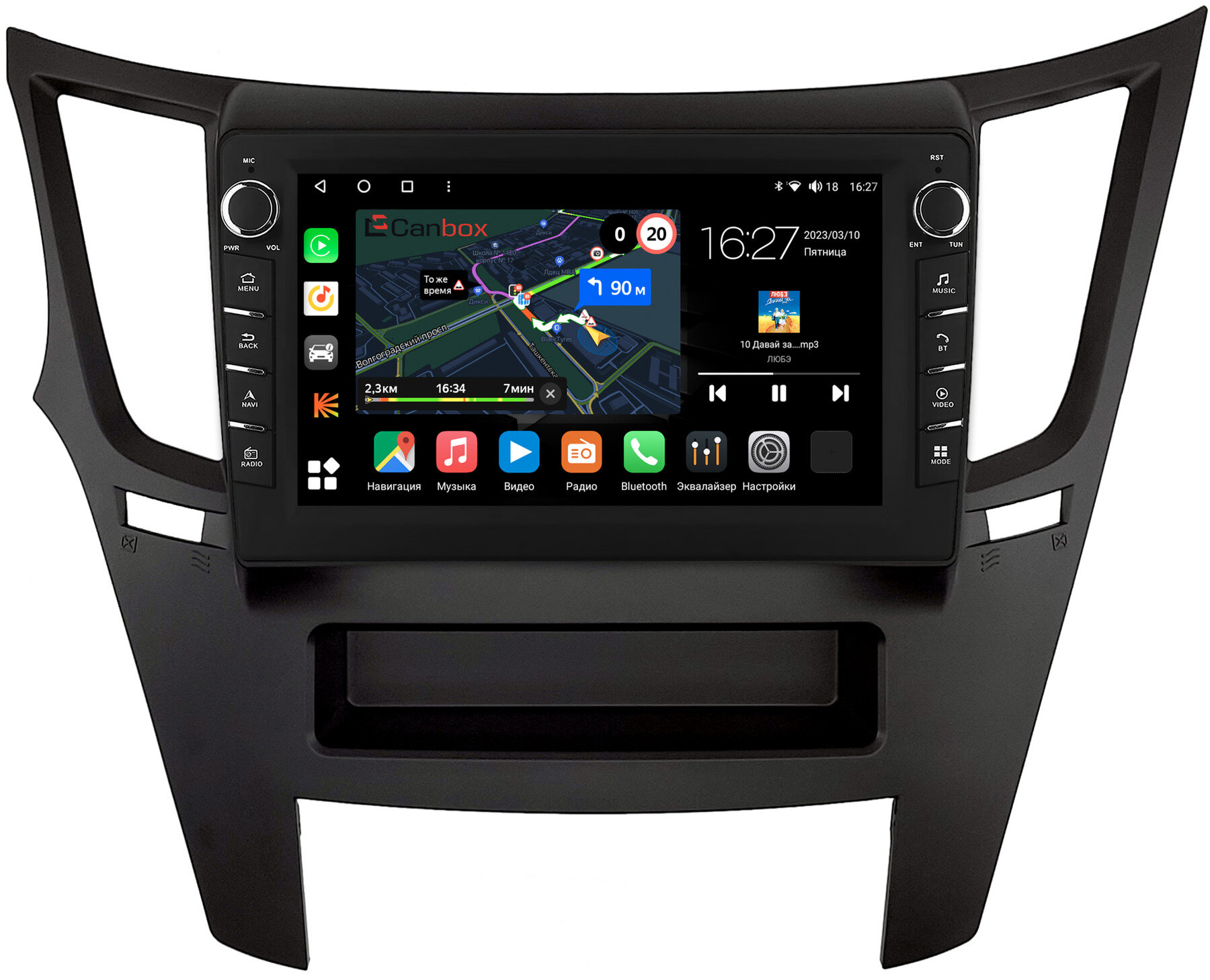 Штатная магнитола Subaru Legacy 5, Outback 4 2009-2014 (черная, левый руль) Canbox M-Line 7831-9-0087 Android 10 (4G-SIM, 2/32, DSP, IPS) С крутилками