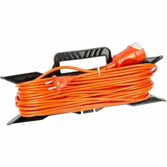 Удлинитель силовой на рамке Uniel YX10-101 -UCK-1N-2x1.00-20M-F ORANGE б/з, 1гнездо, 20м (ПВС 2х1,00), 10A. Оранжевый, UL-00010800