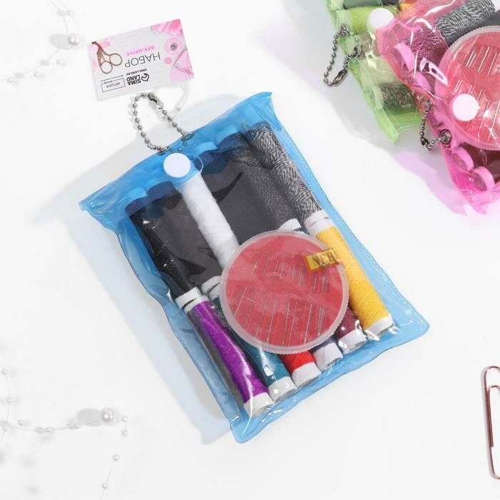 Набор для шитья в сумочке, цвет микс